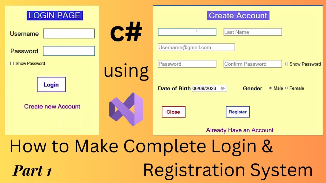 How To Create Complete Login Registration System Using C Part 1