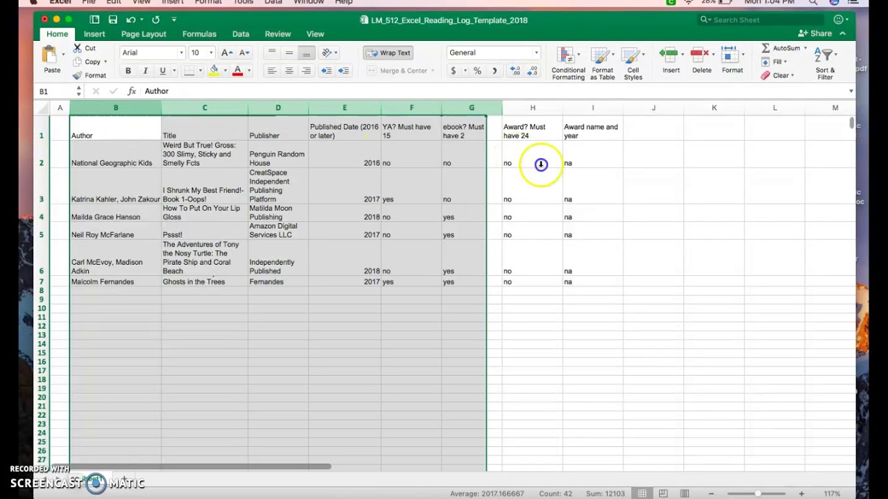 Basic Formatting Of An Excel Spreadsheet Youtube