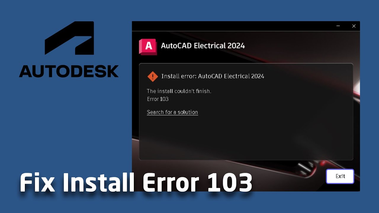 How To Fix Autodesk Install Error 103 Installation Failed Youtube