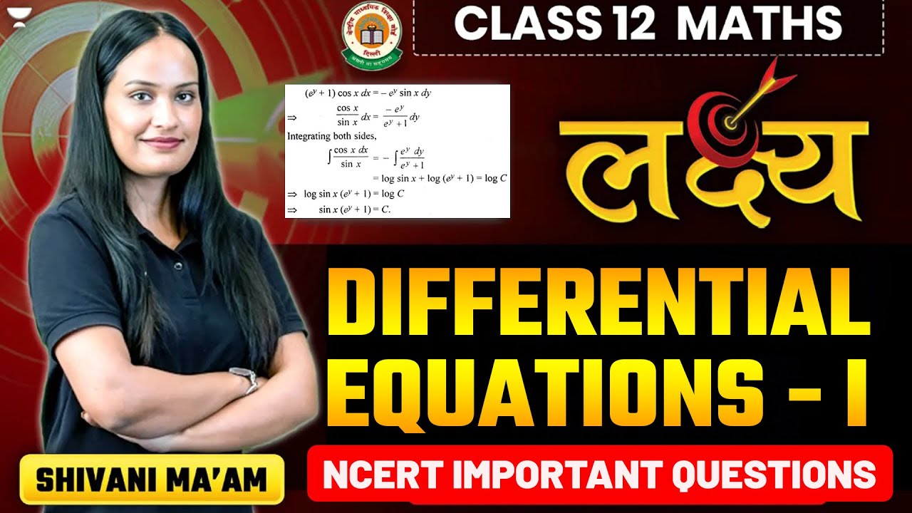 Differential Equations Concept Ncert Important Questions Part 1