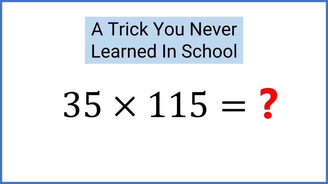 Multiply Two Numbers Ending In 5 Youtube