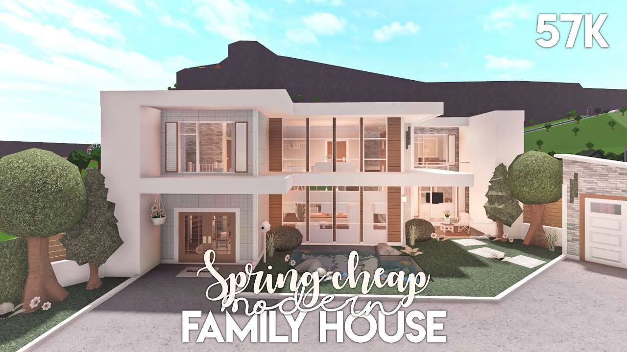 Spring Cheap Modern Family House Bloxburg Build Youtube