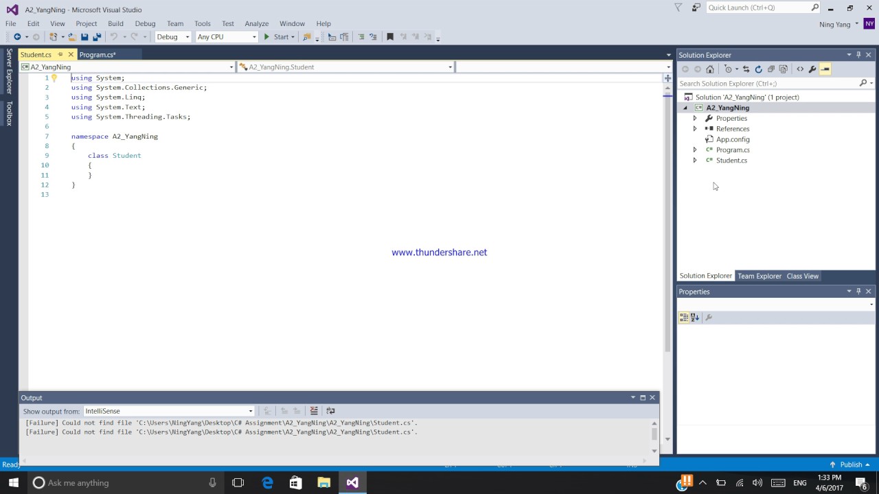 Windows How To Create And Add A New Class In Visual Studio Youtube