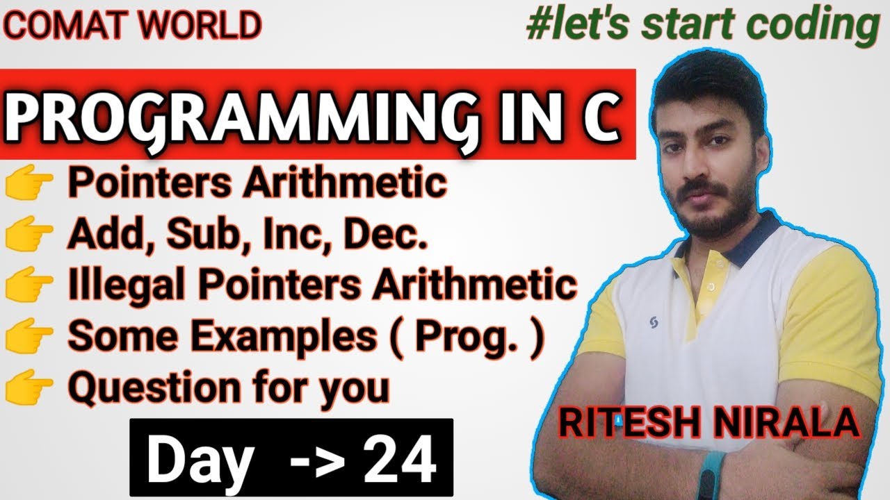 Pointer Arithmetic In C Day 24 Youtube