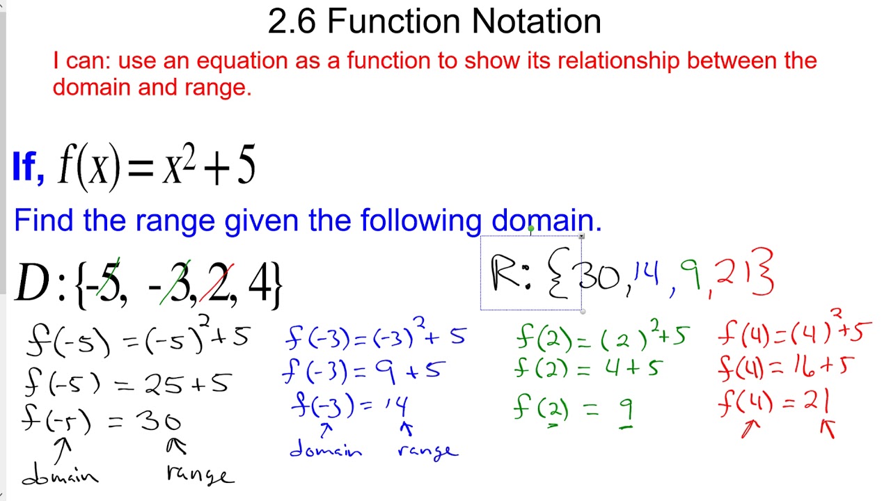 Function Notation Part 2 Youtube