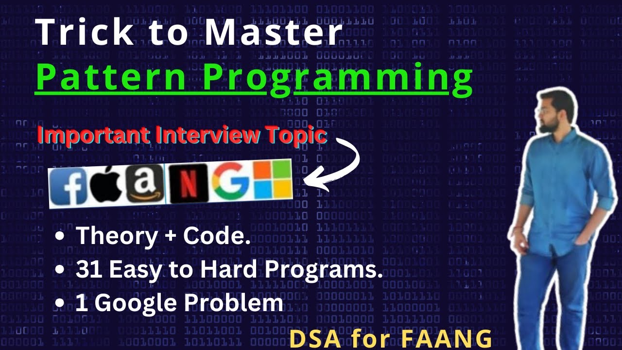 A Trick To Master Pattern Programming Part 1 Dsa For Faang Youtube
