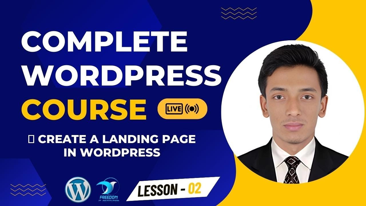 Complete Wordpress Course Create A Landing Page In Wordpress
