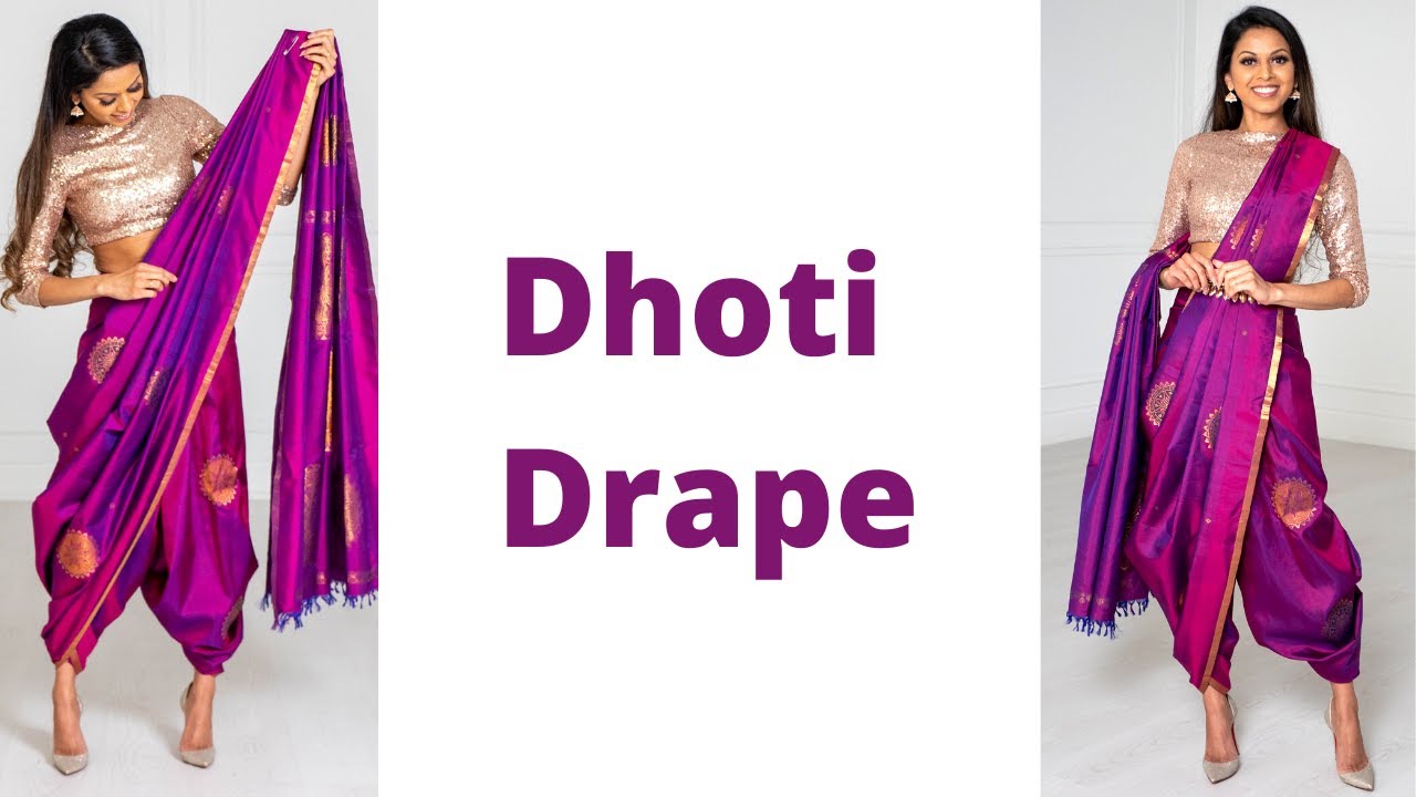 Dhoti Style Saree Draping Easy Silk Saree Draping Tia Bhuva Youtube