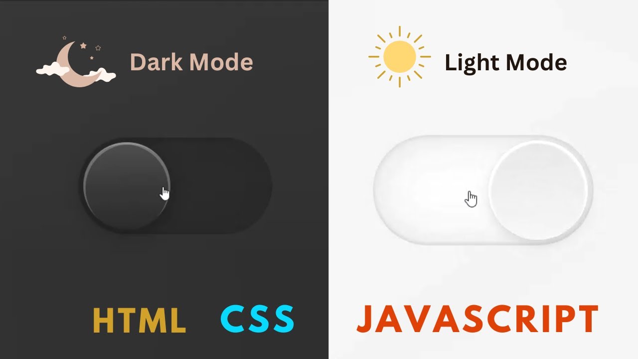 Toggle Button In Html Css Javascript Dark And Light Mode Youtube