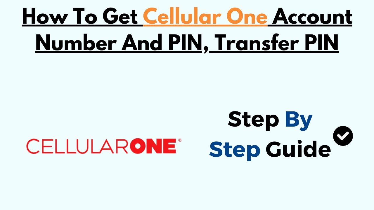 How To Get Cellular One Account Number And Pin Transfer Pin Youtube