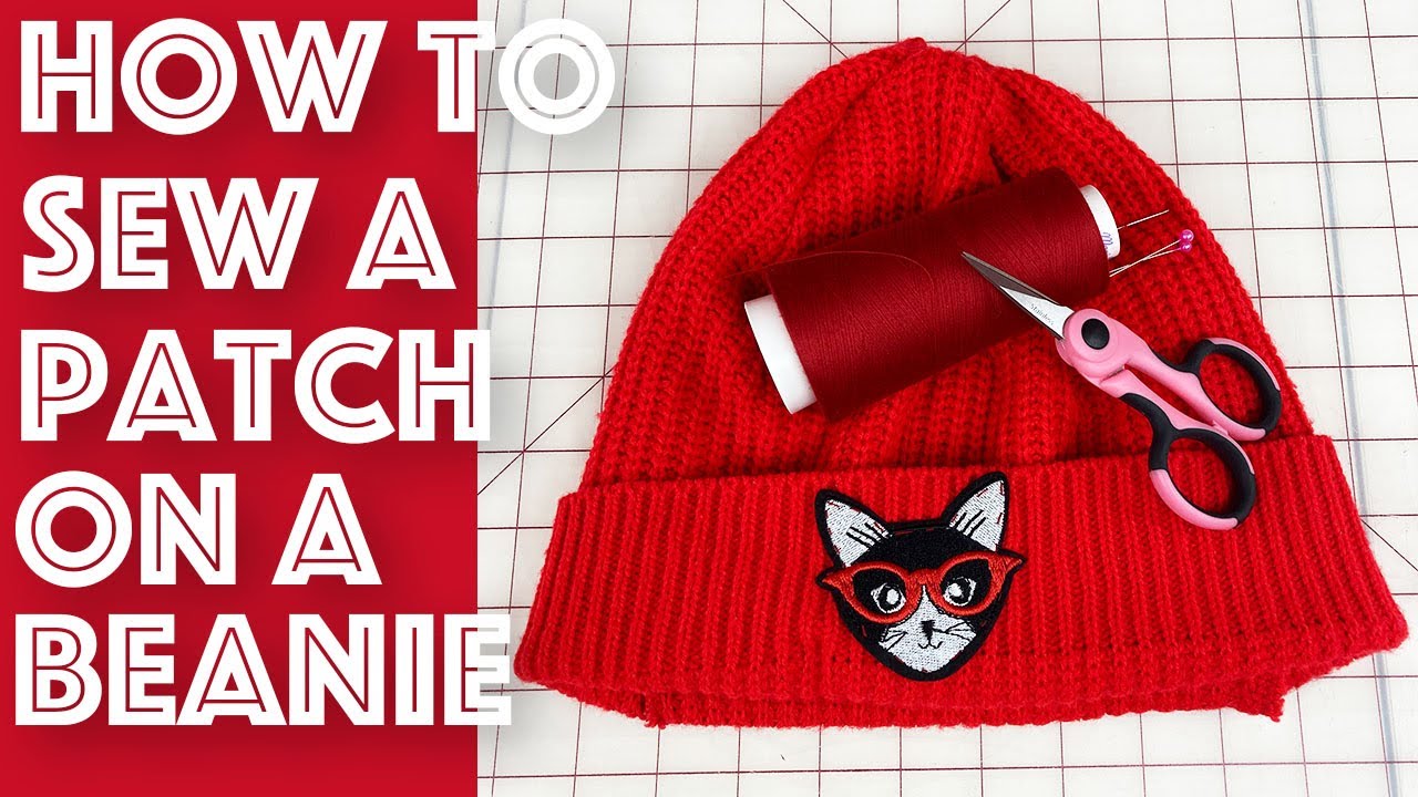 How To Sew A Patch On A Beanie Hat Sew Anastasia Youtube