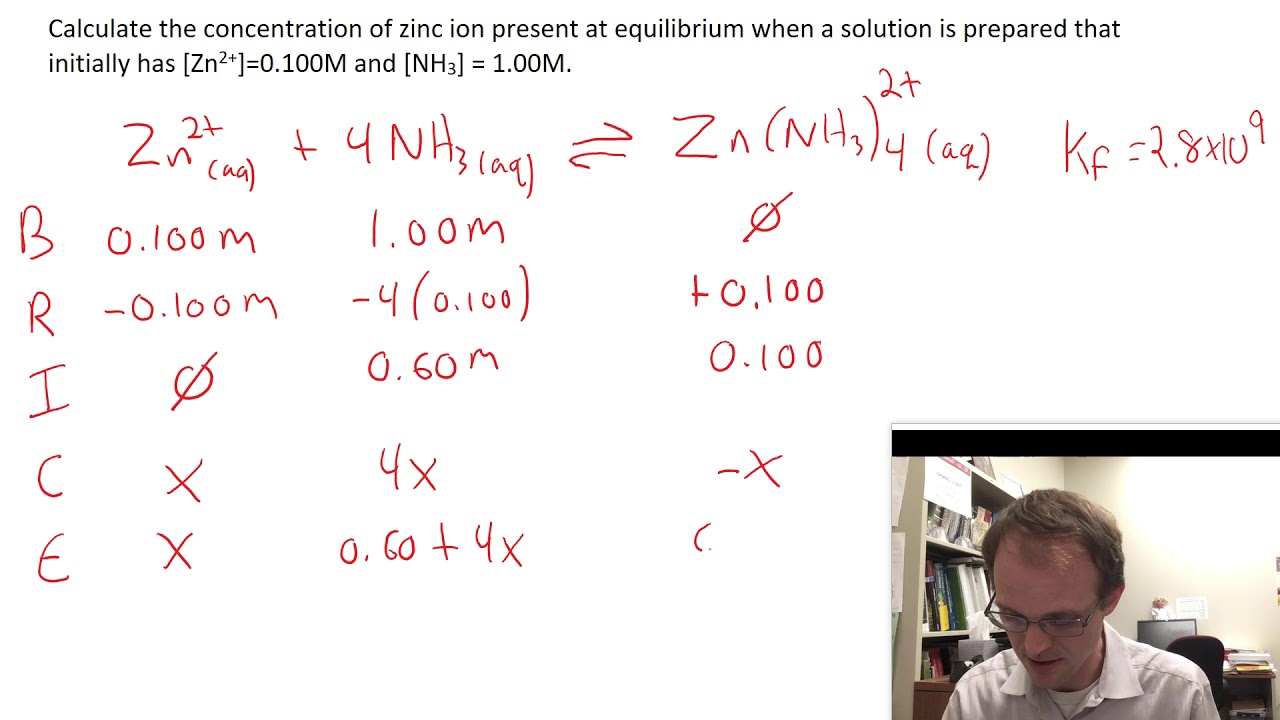 Solving A Complex Ion Formation Problem Kf Youtube