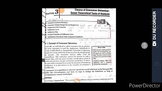 Freshman Economics Econ 1011 Chapter 3 Theory Of Consumer Behavoir