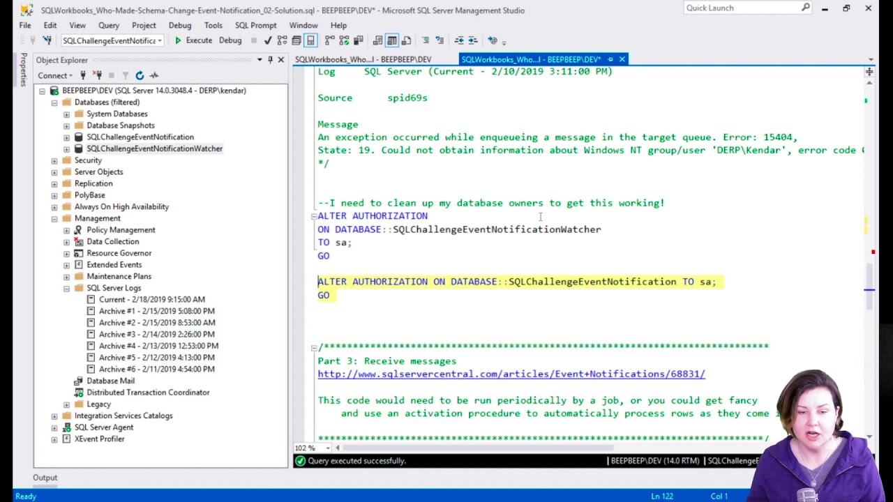 Sqlchallenge Event Notifications Solution Youtube