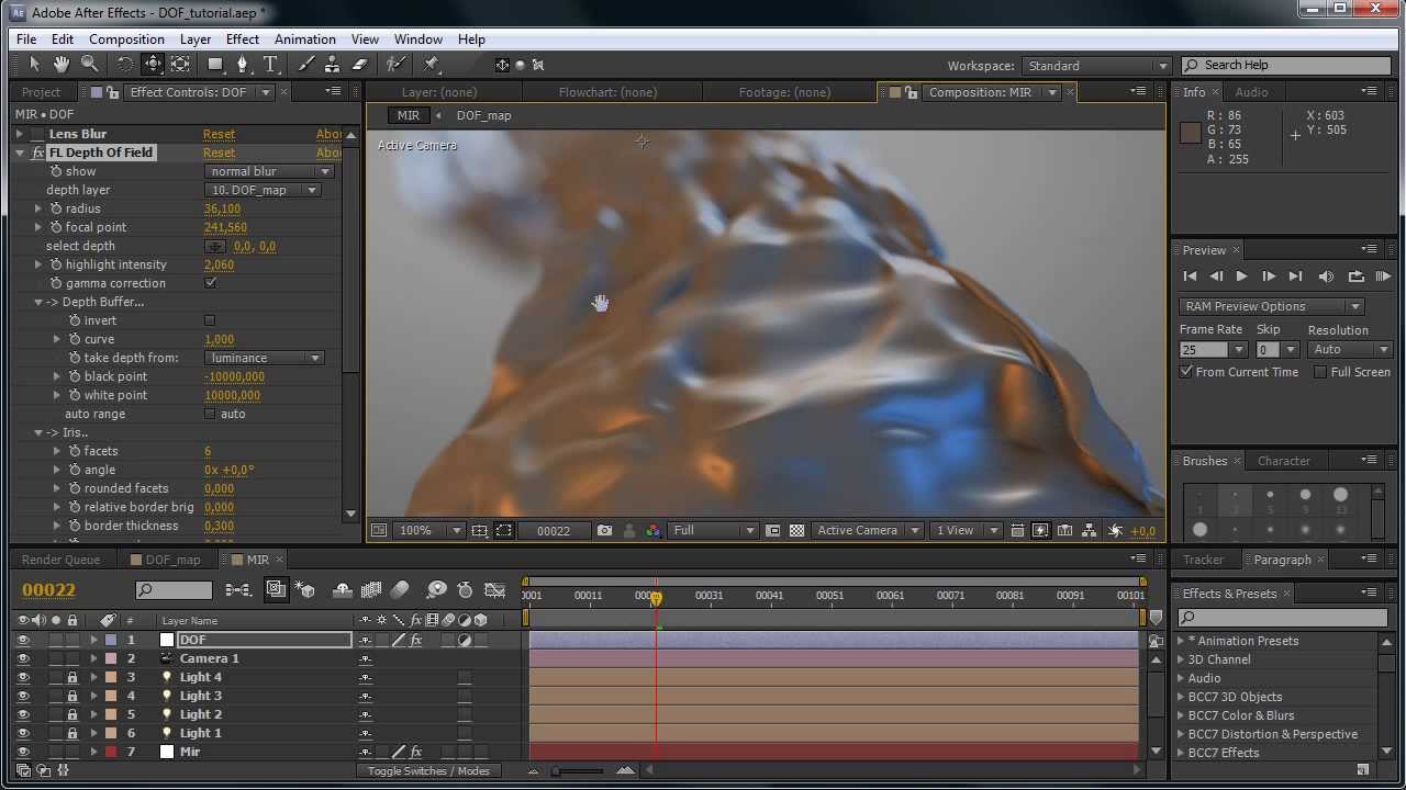 Trapcode Mir Tutorial Depth Of Field Youtube