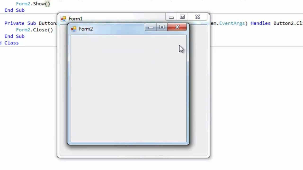 Visual Basic Multiple Forms Youtube