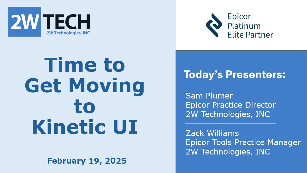 Epicor Kinetic User Interface Time To Get Moving Youtube