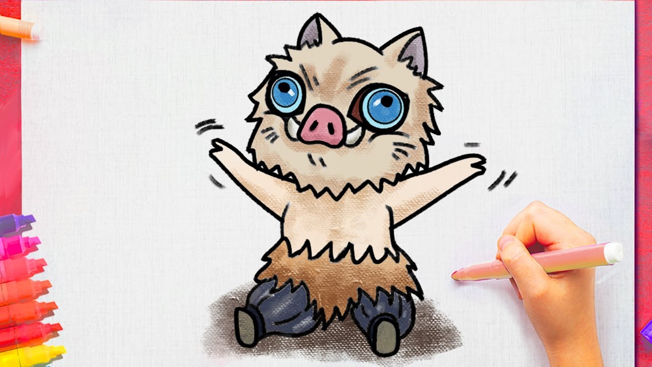 How To Draw Inosuke Easy Chibi Demon Slayer Youtube