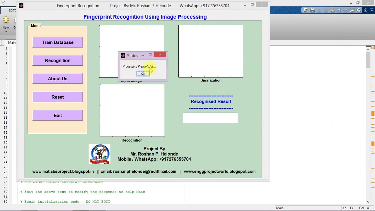 Fingerprint Recognition Using Image Processing Matlab Project Code