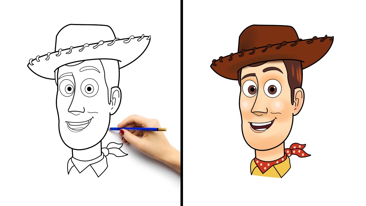 How To Draw Woody From Toy Story Step By Step