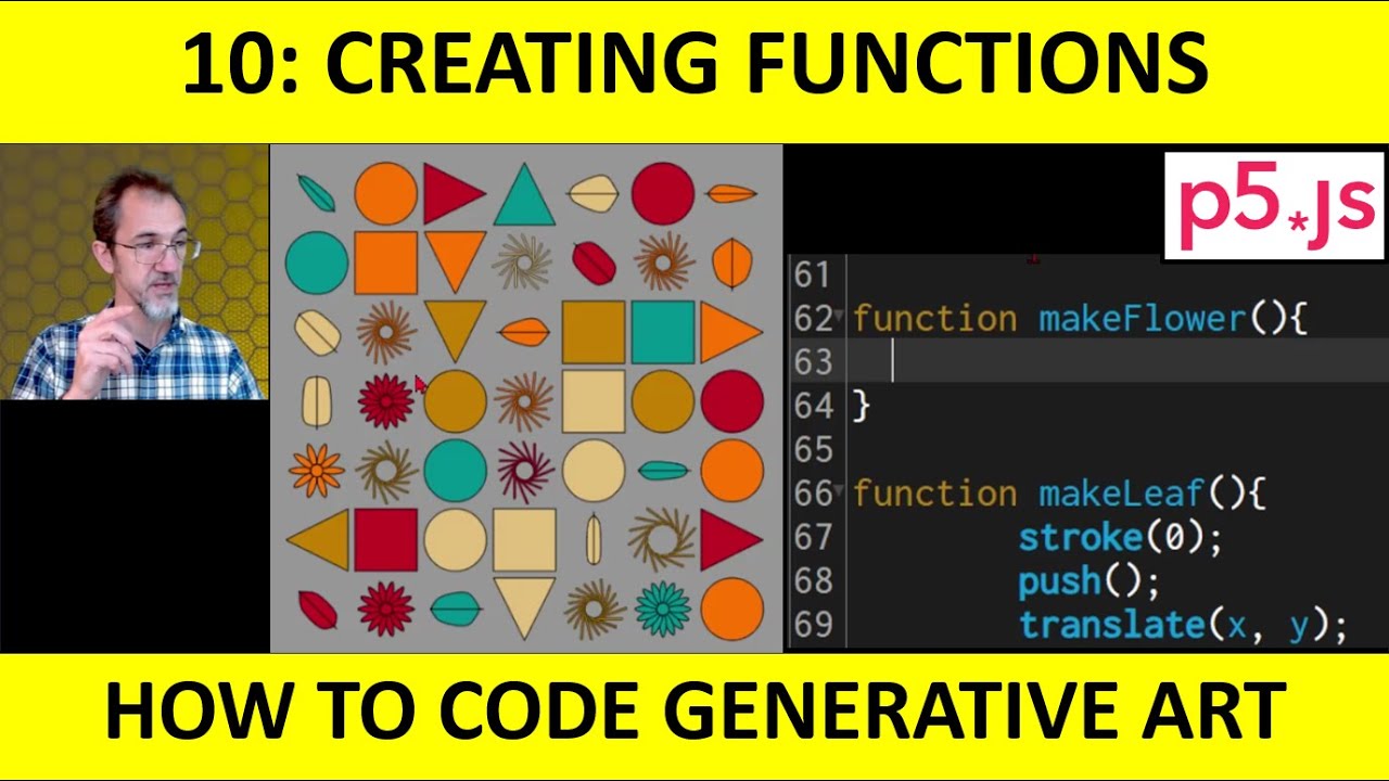 10 Creating Functions In P5 Js How To Code Generative Art Youtube