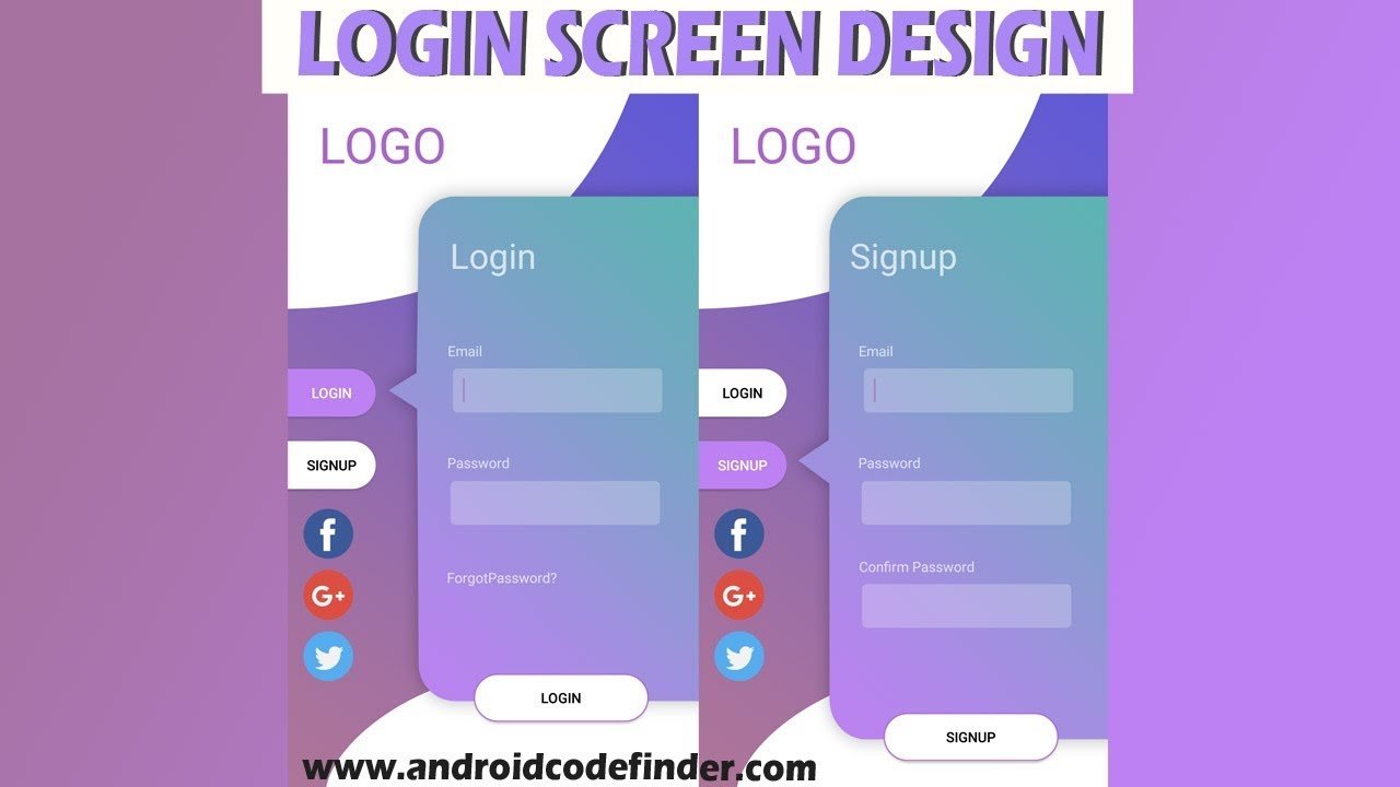 Awesome Login And Signup Screen Design Using Constraint Layout In