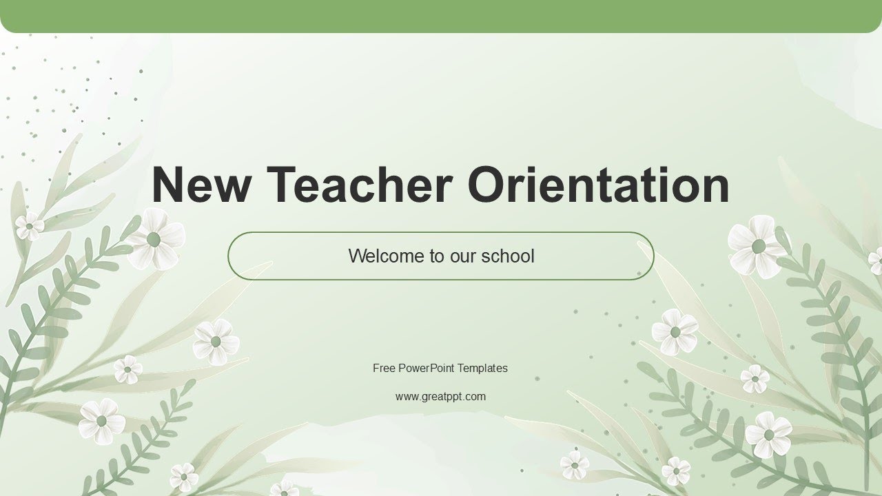 Green New Teacher Orientation Presentation By Greatppt Youtube