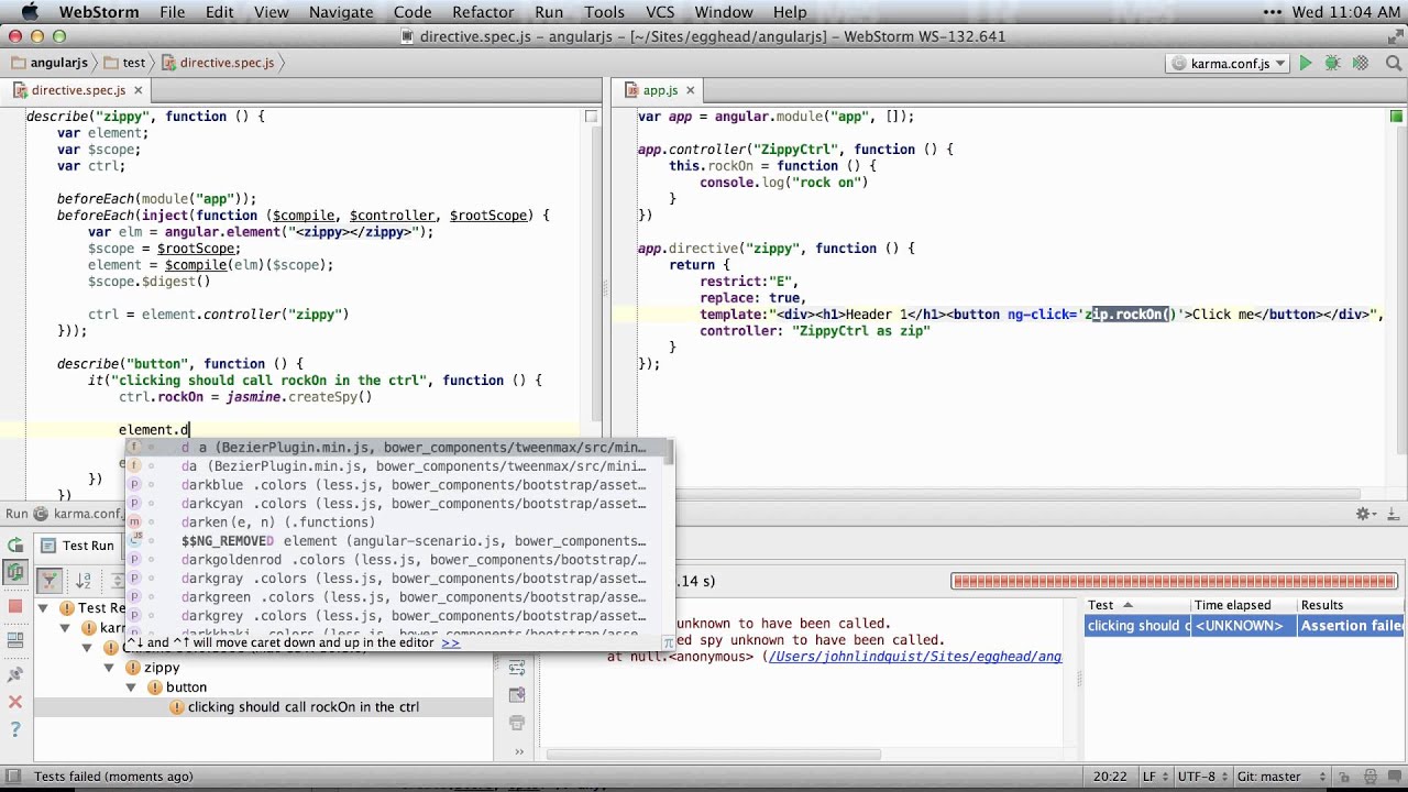Daily 001 Angularjs Testing Directive Controller Youtube