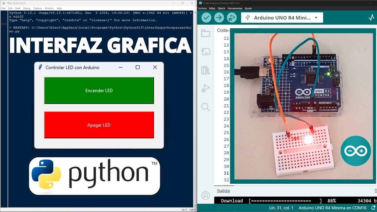 Python Crear Interfaz Gráfica Con Tkinter Controla Un Led Con Python Y