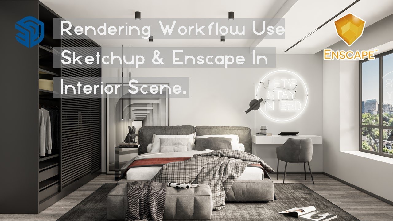 Tutorial Rendering Workflow Sketchup Enscape Interior Scene I Bedroom