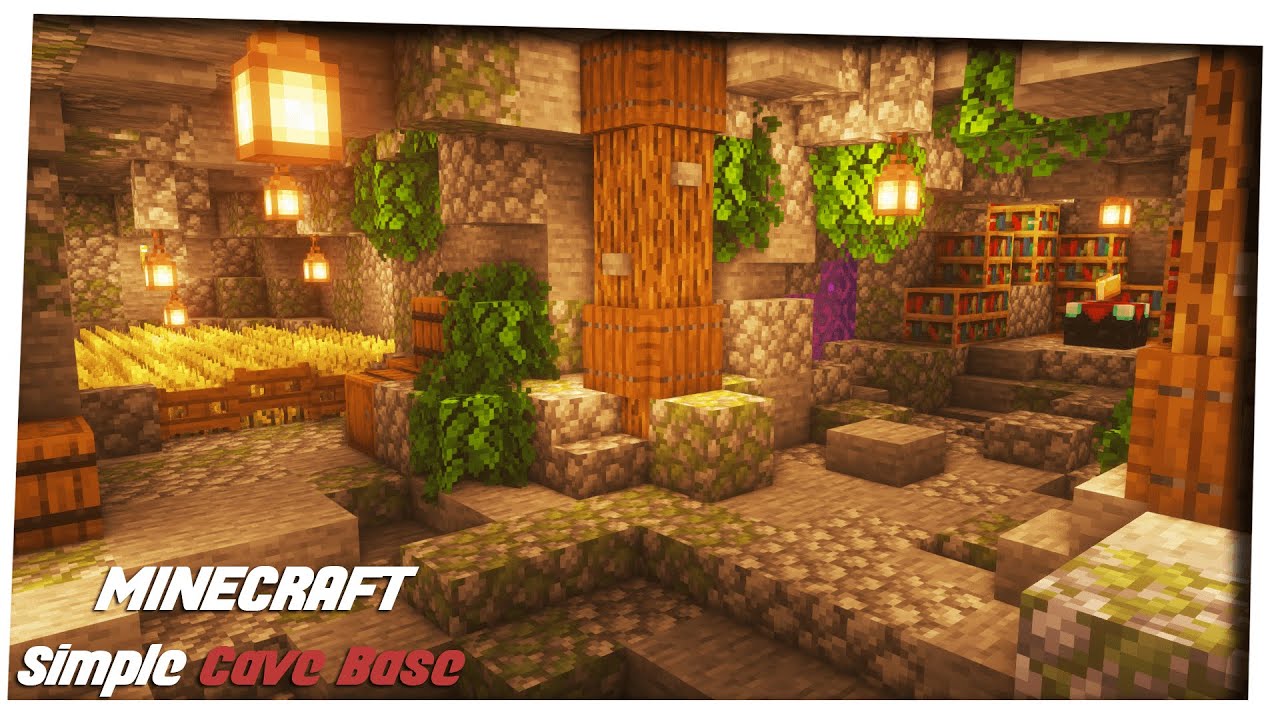 Basic Minecraft House Cave Exploring A Lush Cave Cottage In Minecraft