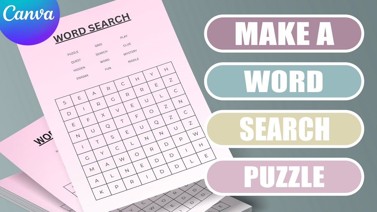Create A Word Search Puzzle In Canva Easy Tutorial Youtube