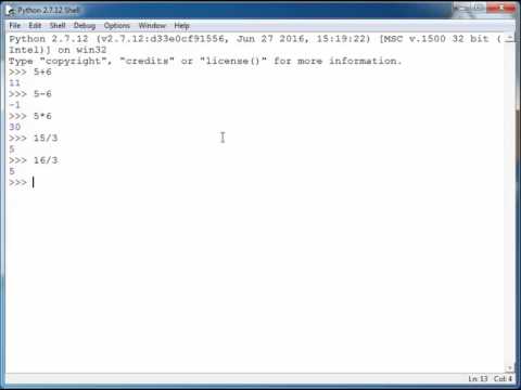 Python 2 7 Tutorial No 2 Maths Youtube