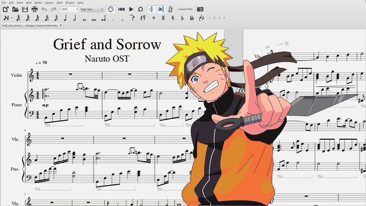 Naruto Grief And Sorrow Hokage S Funeral Violin And Piano Youtube