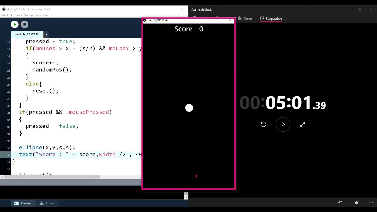 Making Game In 5 Minutes Using Processing Youtube