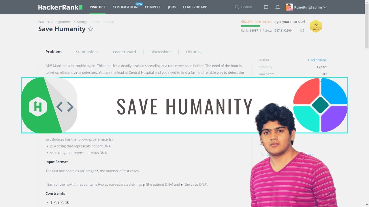 Save Humanity Hackerrank Problem Solution Python Youtube
