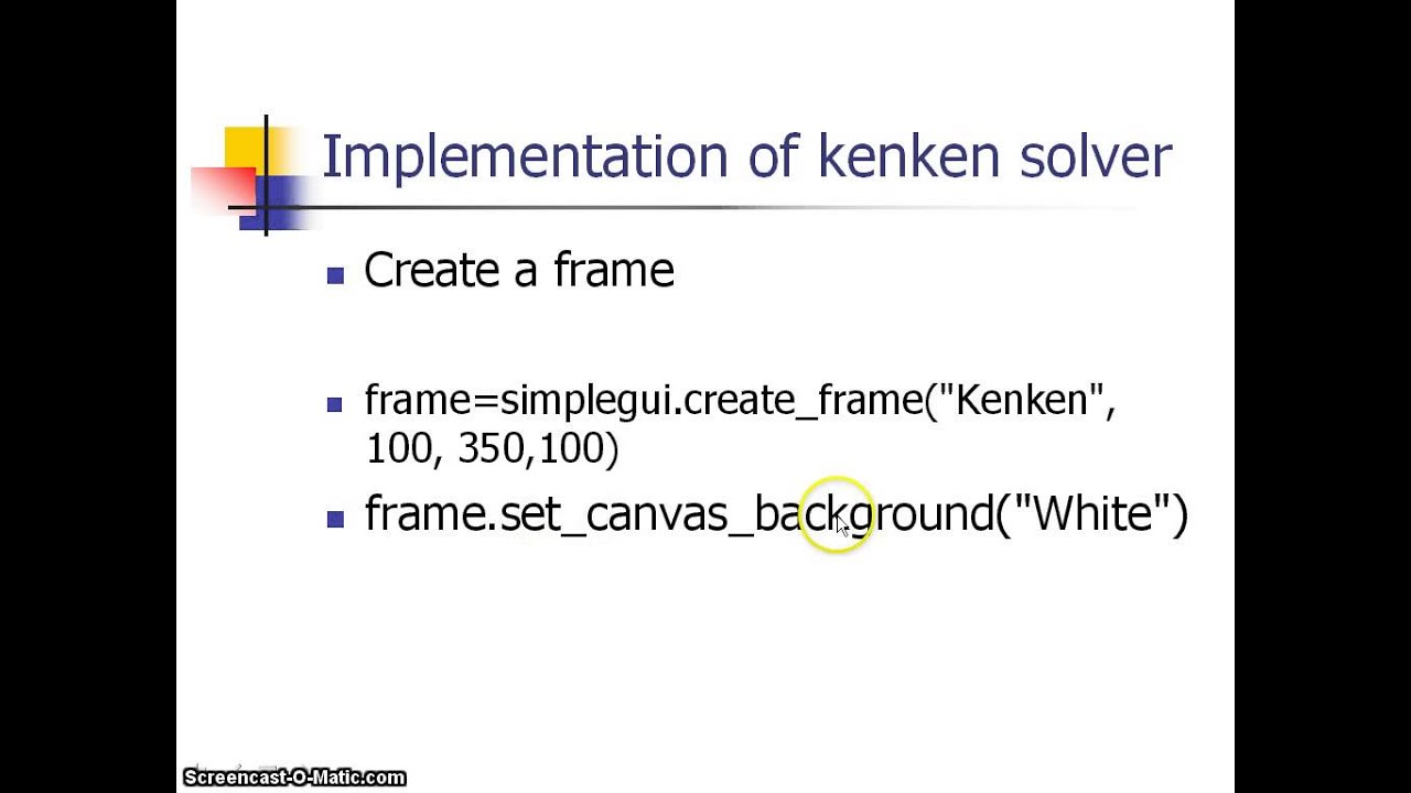 Implementation Game Kenken In Python Youtube