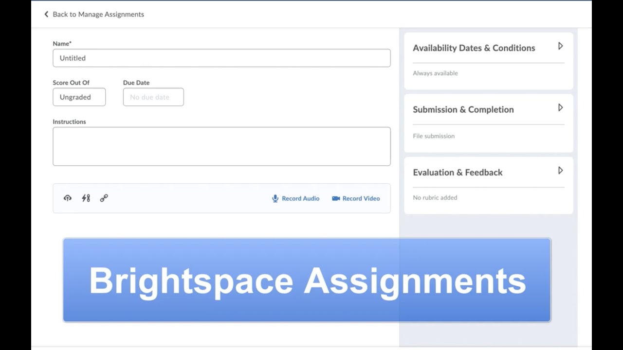 New Brightspace Assignments Create Edit Experience Youtube