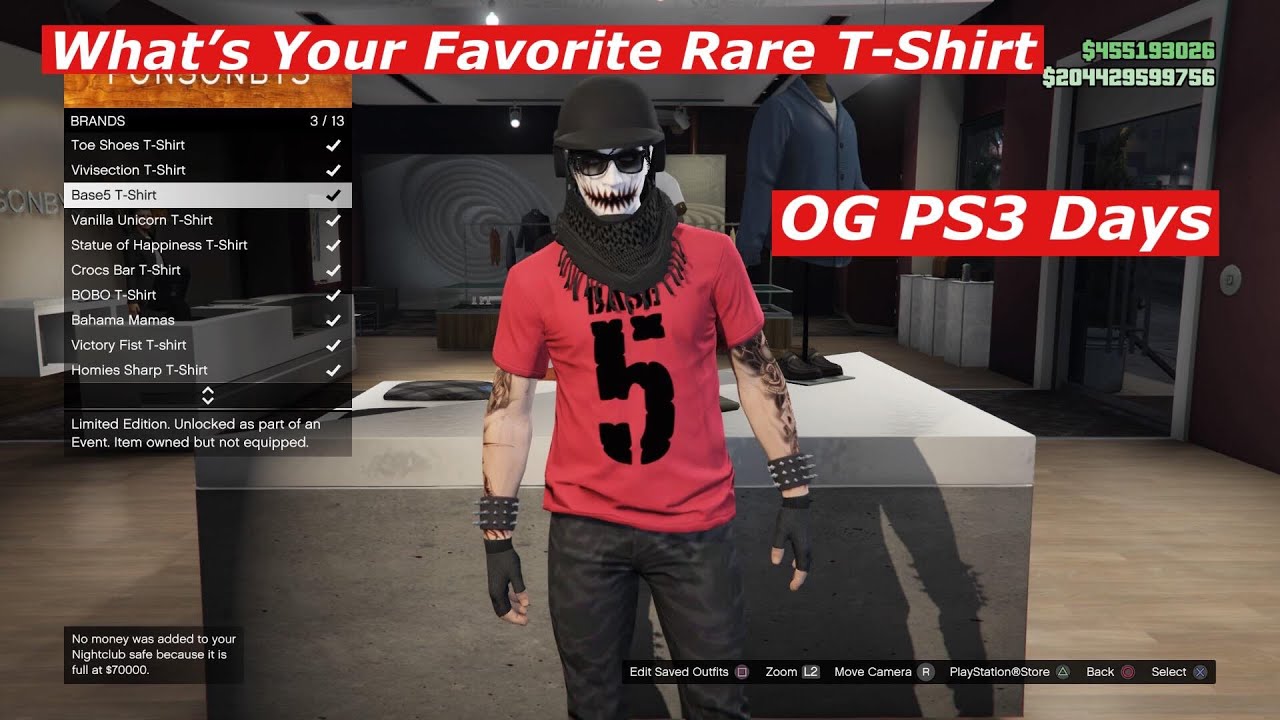 All Rare Og T Shirts In Gta Online Youtube