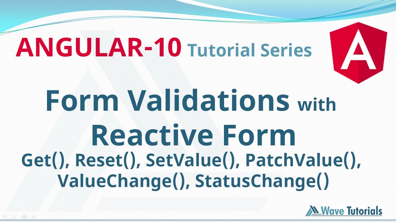 Reactive Form Validations Angular 10 Setvalue Patchvalue