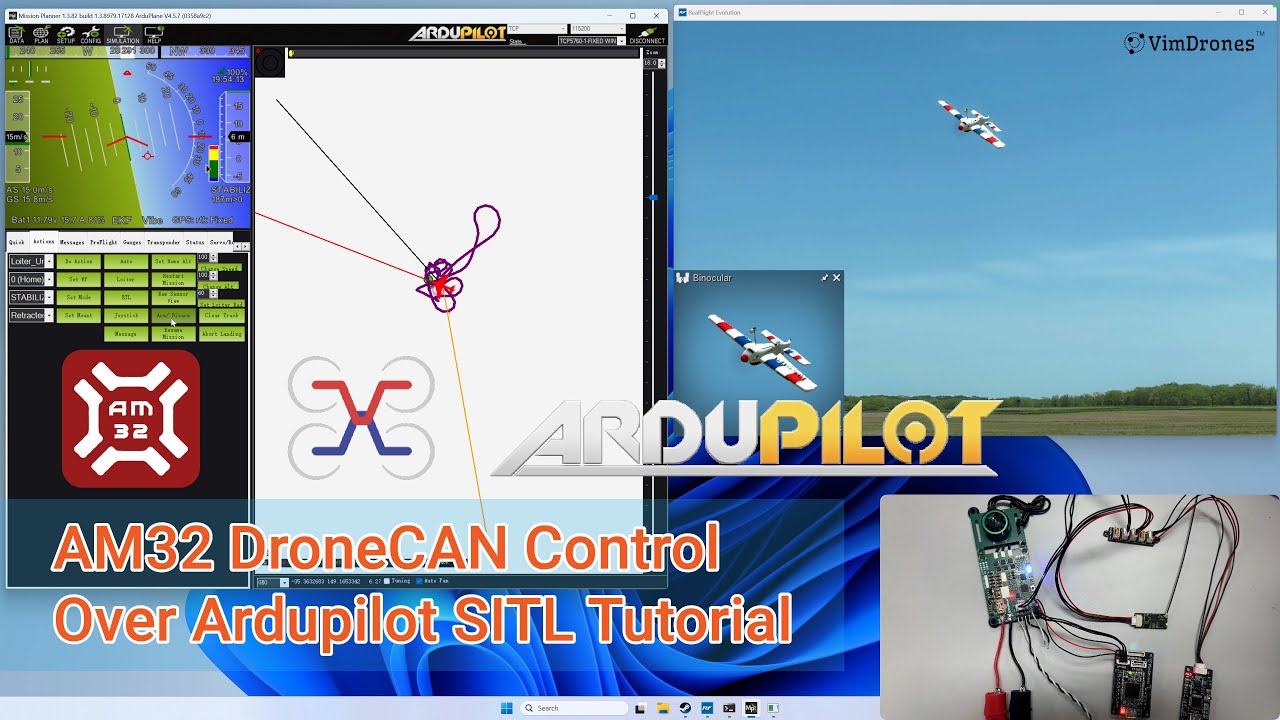 Am32 Dronecan Control Over Ardupilot Sitl Tutorial Vimdrones Youtube
