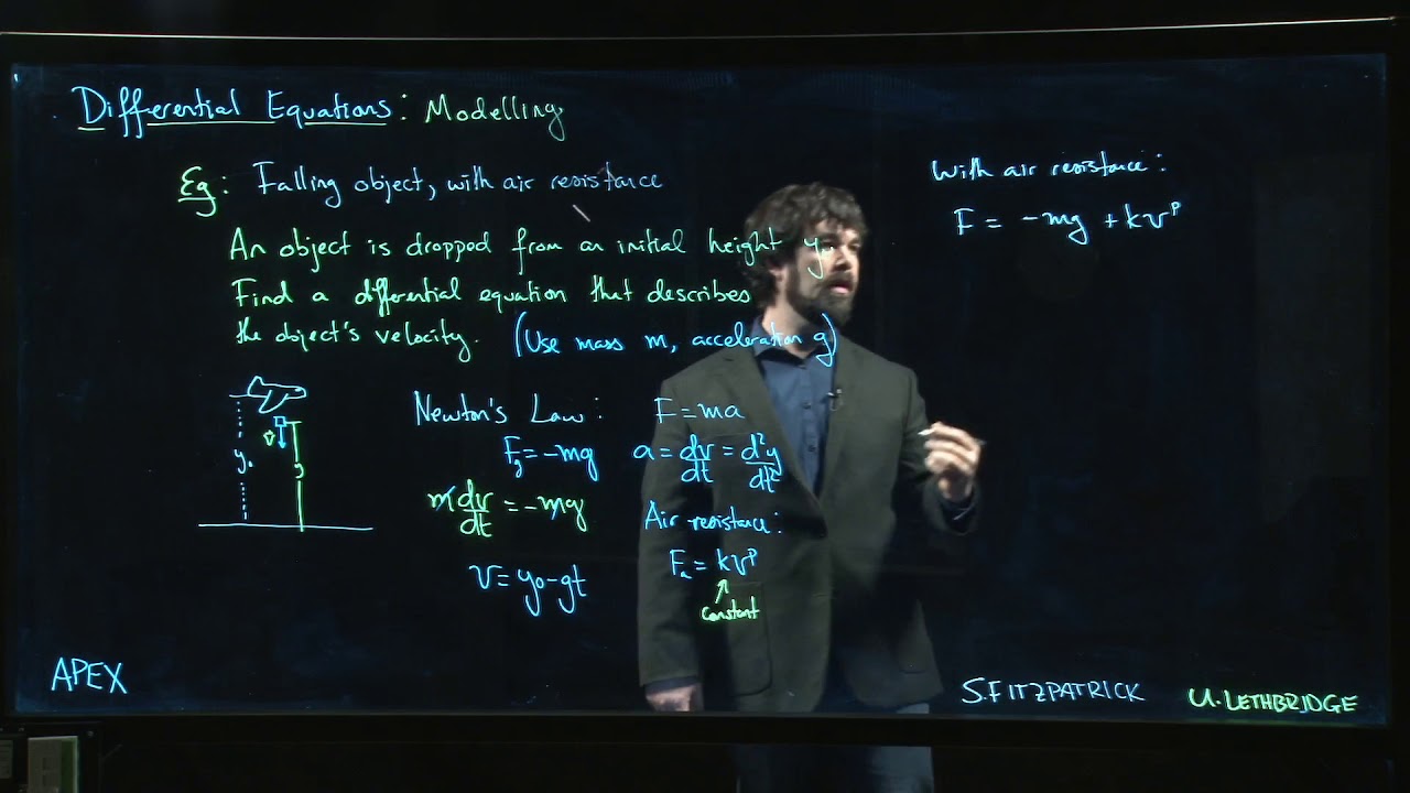 Differential Equations Modelling 00 Falling Objects Youtube