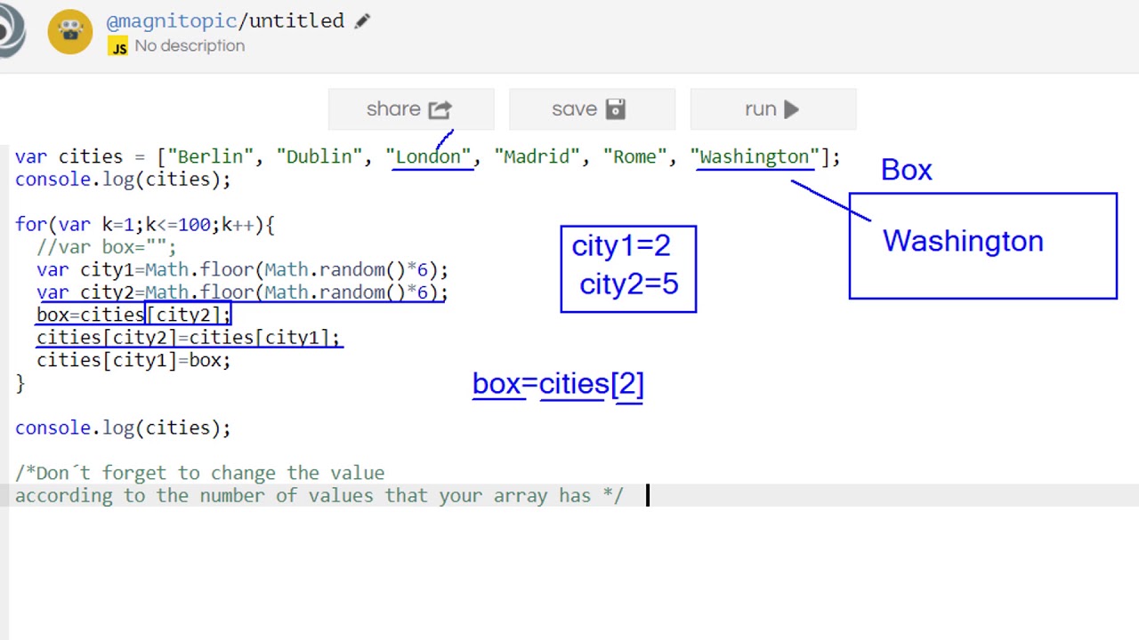 Shuffle An Array In Java Script Youtube