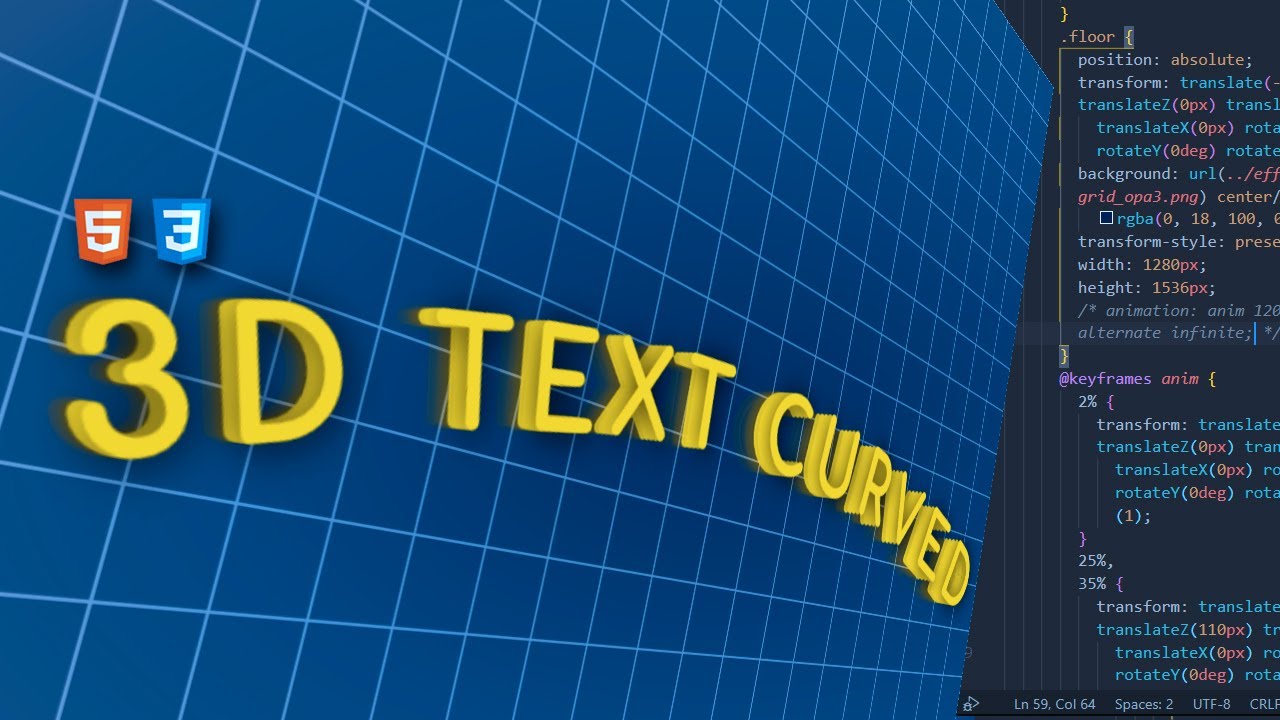 Cool Css 3d Text Bent Animation Using Html Svg Jmc23id Youtube
