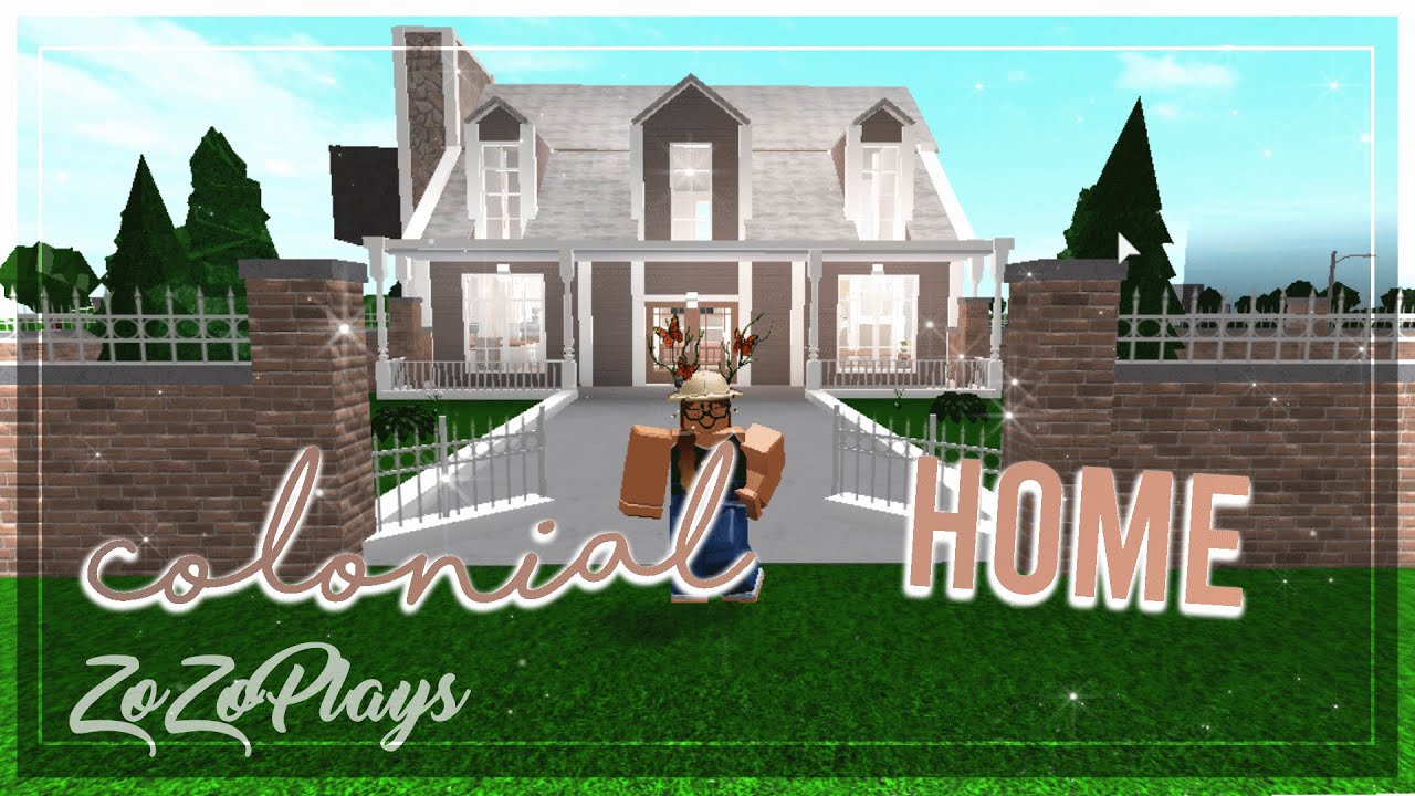 Roblox Bloxburg Colonial House 85k Speedbuild Youtube