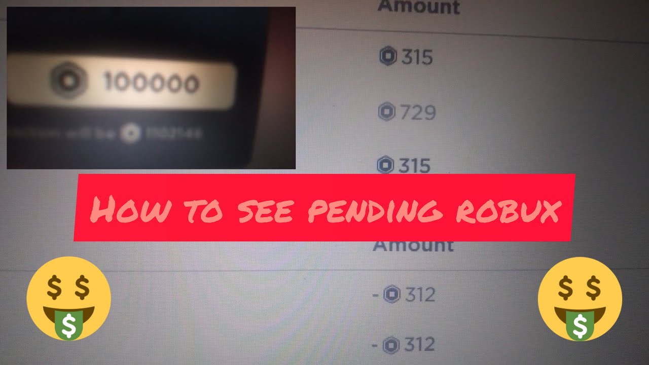 How To See Pending Robux Roblox Youtube