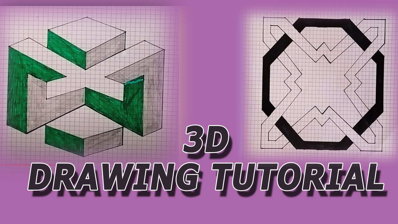 Easy 3d Drawing Tutorial 3d Optical Illusion 3d Graph Drawing Part