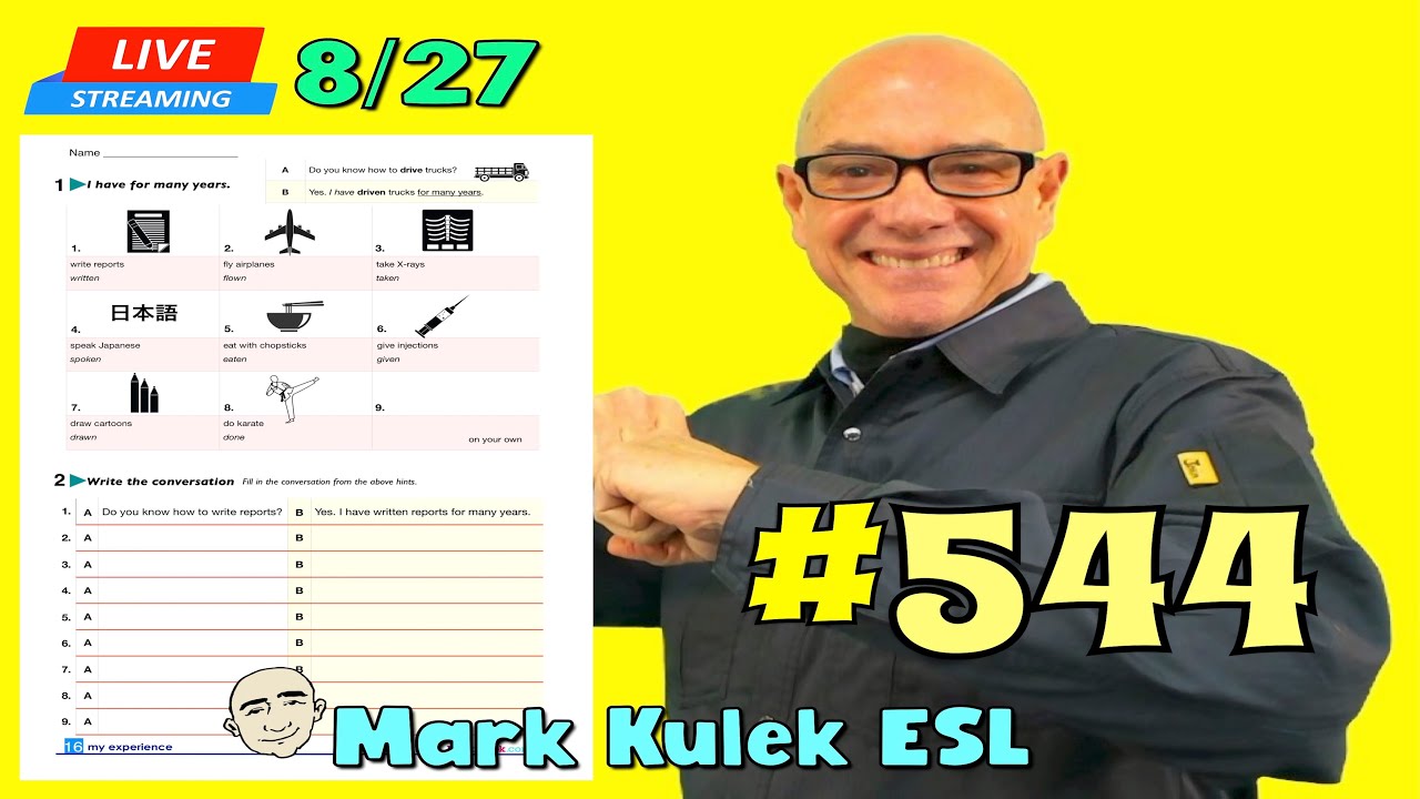 My Experiences Worksheet Video 544 Livestream Class Mark