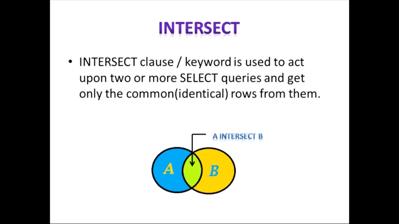 33 Sql Intersect Intersect Vs Inner Join Youtube