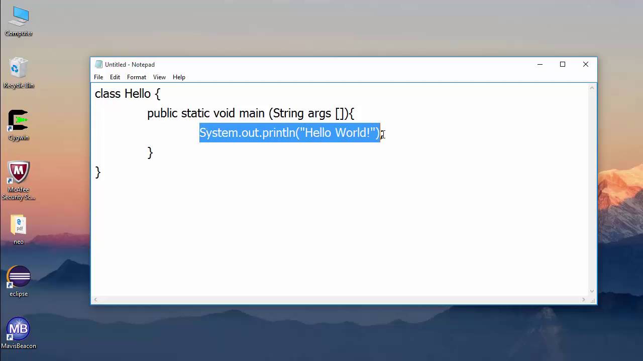 03 First Java Program Youtube